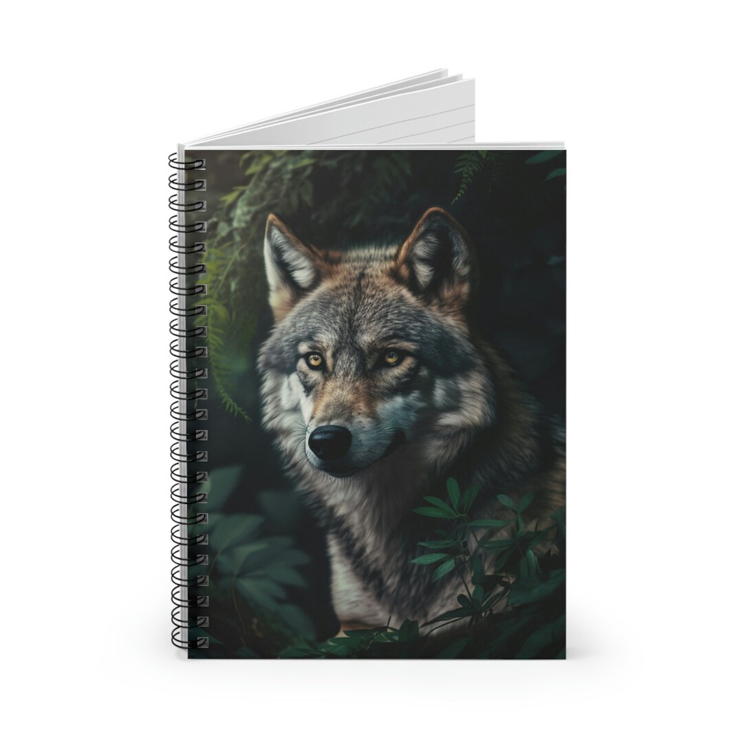 Gray Wolf Journal/ Beautiful Grey Wolf in Forest Notebook/ Diary Gift ...