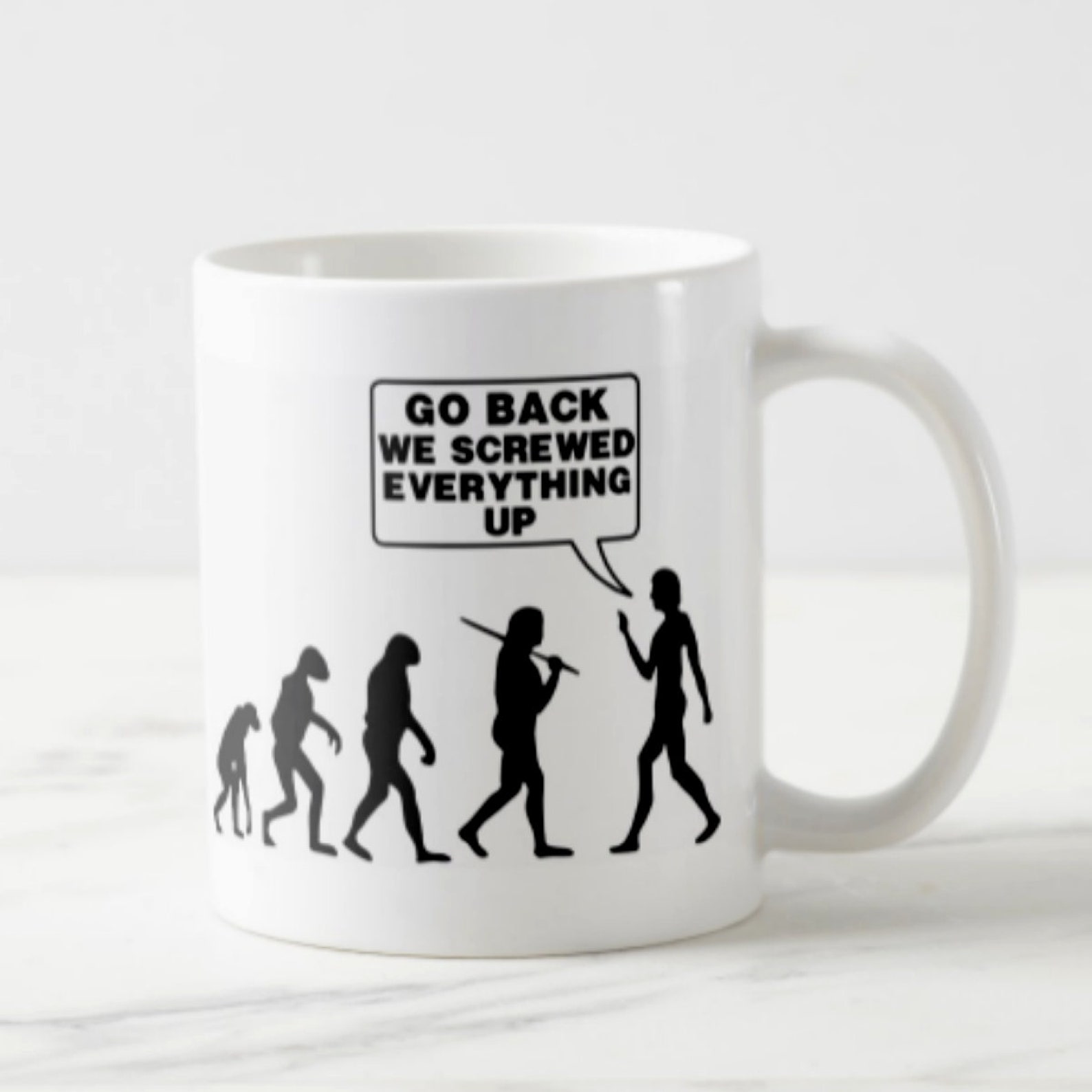 Evolution Coffee Mug / Funny Mankind Quote Coffee Mug Gift | Etsy