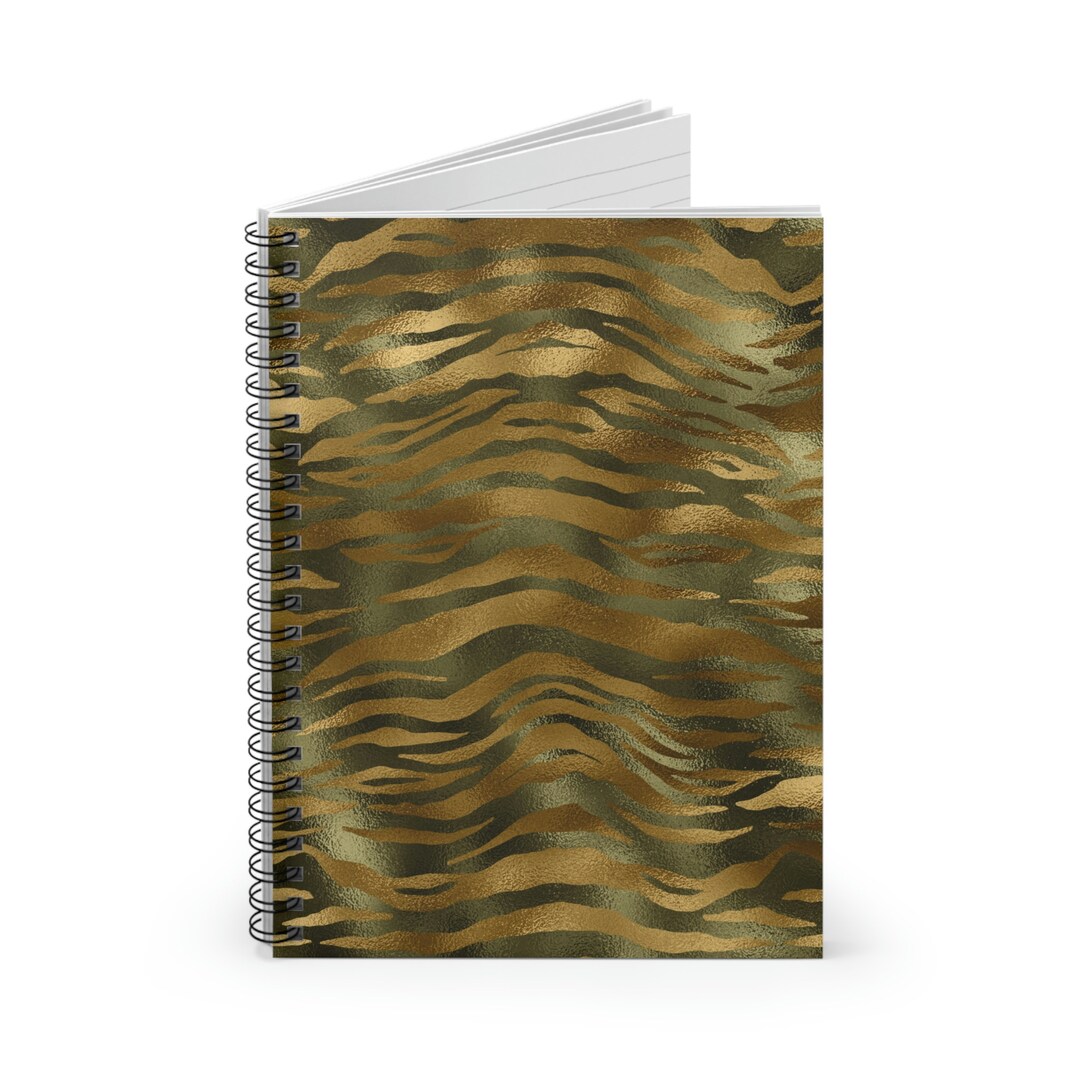 Jungle Journal/ Tiger Animal Print Pattern Gold Glam Jungle Green ...