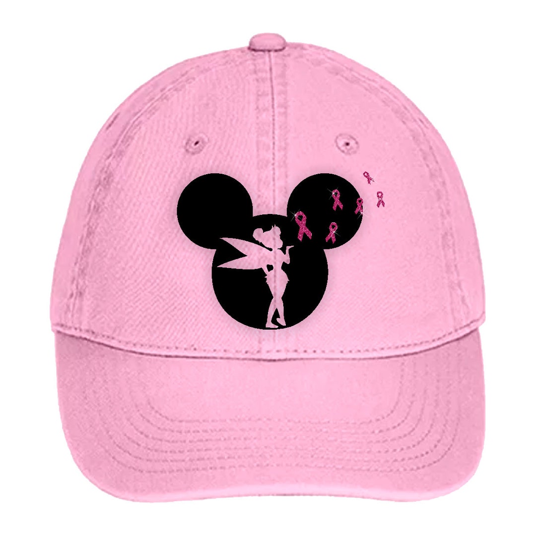 Disney Breast Cancer Awareness Hat/ Mickey, Tinkerbell Glitter Pink ...