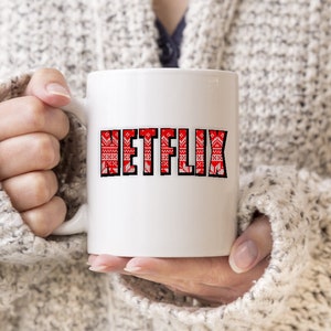 Netflix and Chill Coffee Mugs / Red and White Christmas Sweater Netflix ...