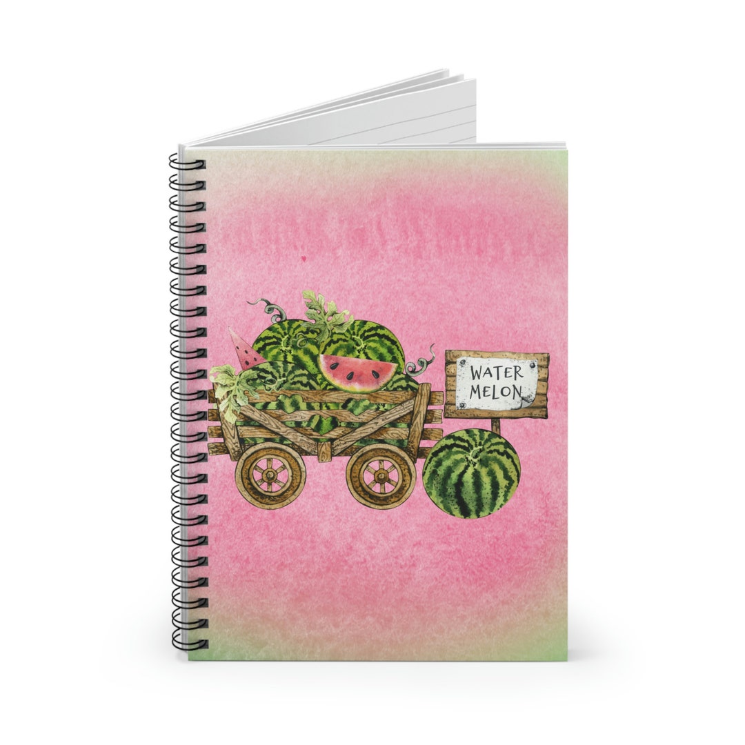 Watermelon Harvest Farmhouse Journal/ Watercolor Wood Cart Sign Summer ...