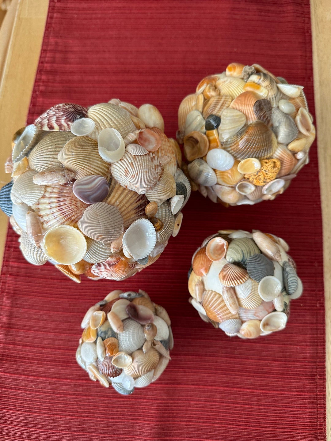 Seashell Spheres, Balls, Shell Decorations, Gifts, Beach Decor, Table ...