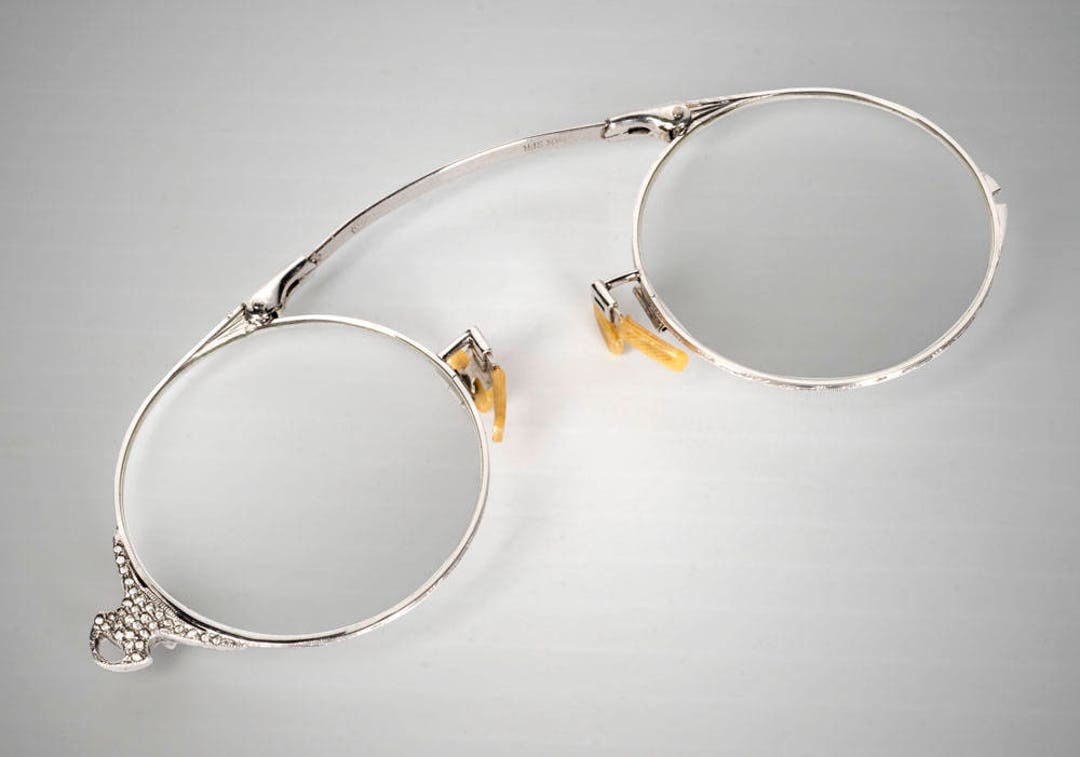 Art Deco Folding Lorgnette Pince Nez Eyeglasses Spectacles 14k White - Etsy