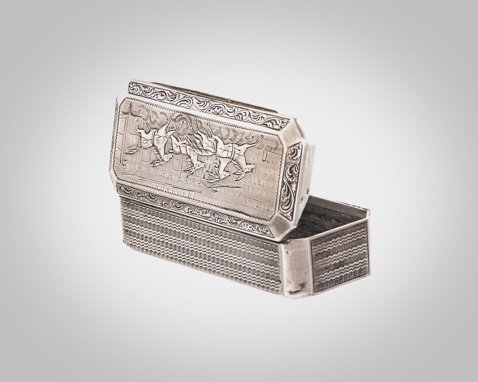 Silver 4 Horses Engraved Snuff Box Germany - Etsy