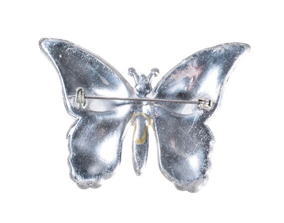 Large rhinestone pave butterfly brooch - Gem