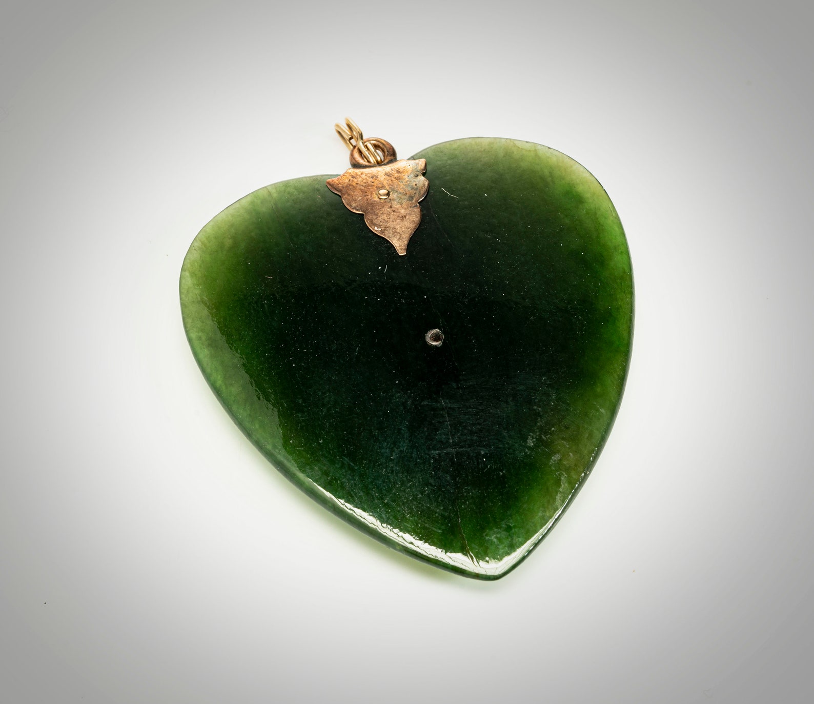 14k New Zealand Jade Heart Shape Pendant | Etsy