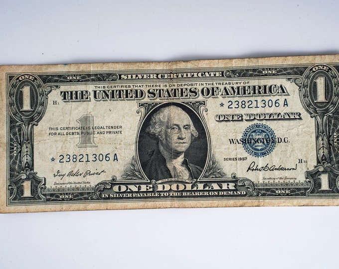 1957 Star Note Silver Certificate - Blue Seal, as Pictured - Etsy