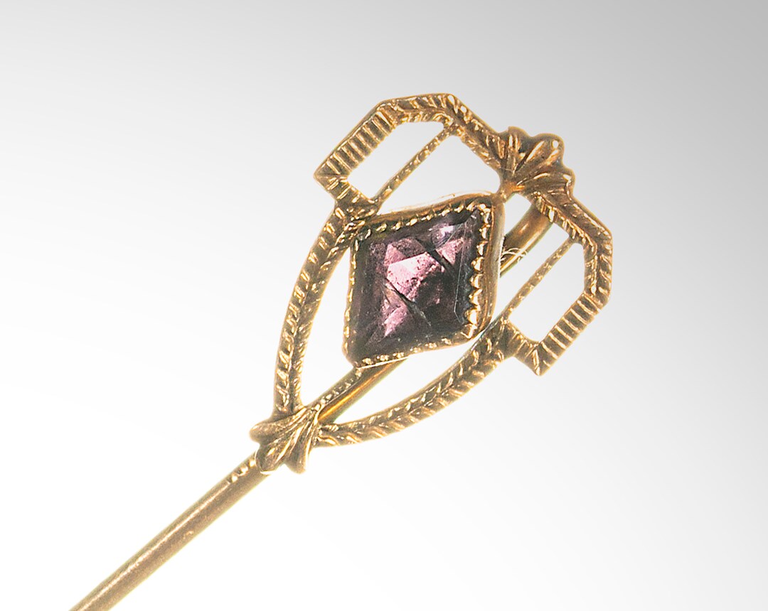 Art Nouveau 10k Amethyst Stick Pin - Etsy