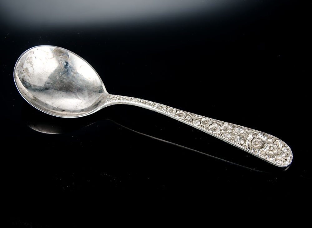 Stieff. Sterling Large Repousse Spoon 6 1/2 - Etsy