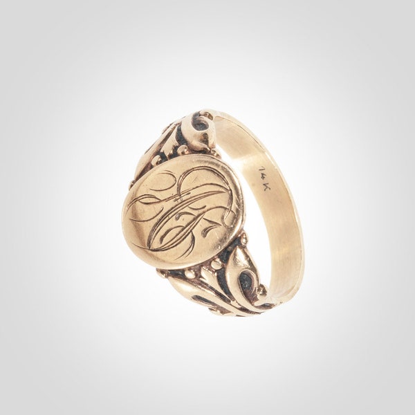 Monogram Signet Ring - Etsy