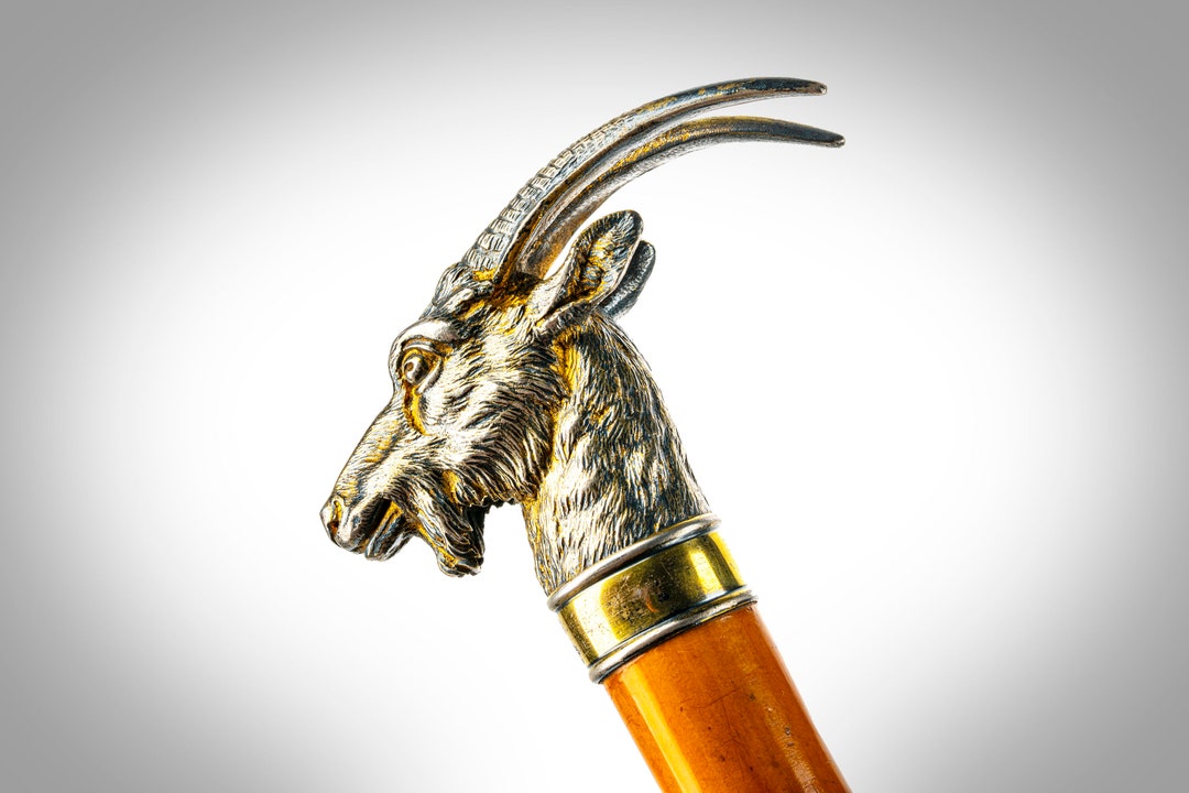 Victorian Sterling Goat Figural Handled Malacca Cane 35 1/2" - Etsy