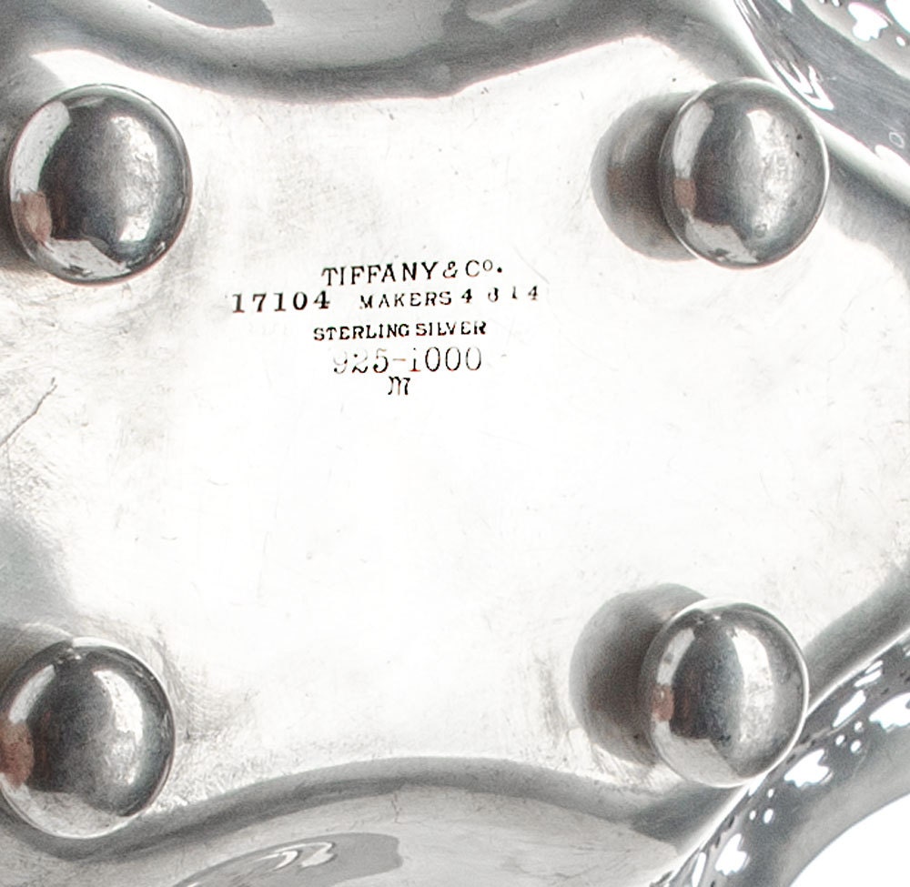 TIFFANY & CO Sterling Silver Pierced Reticulated Holly Pattern Dish ...