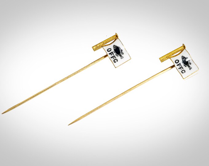 Pair of 14k Enameled Stick Pins OFFC Flag - Etsy