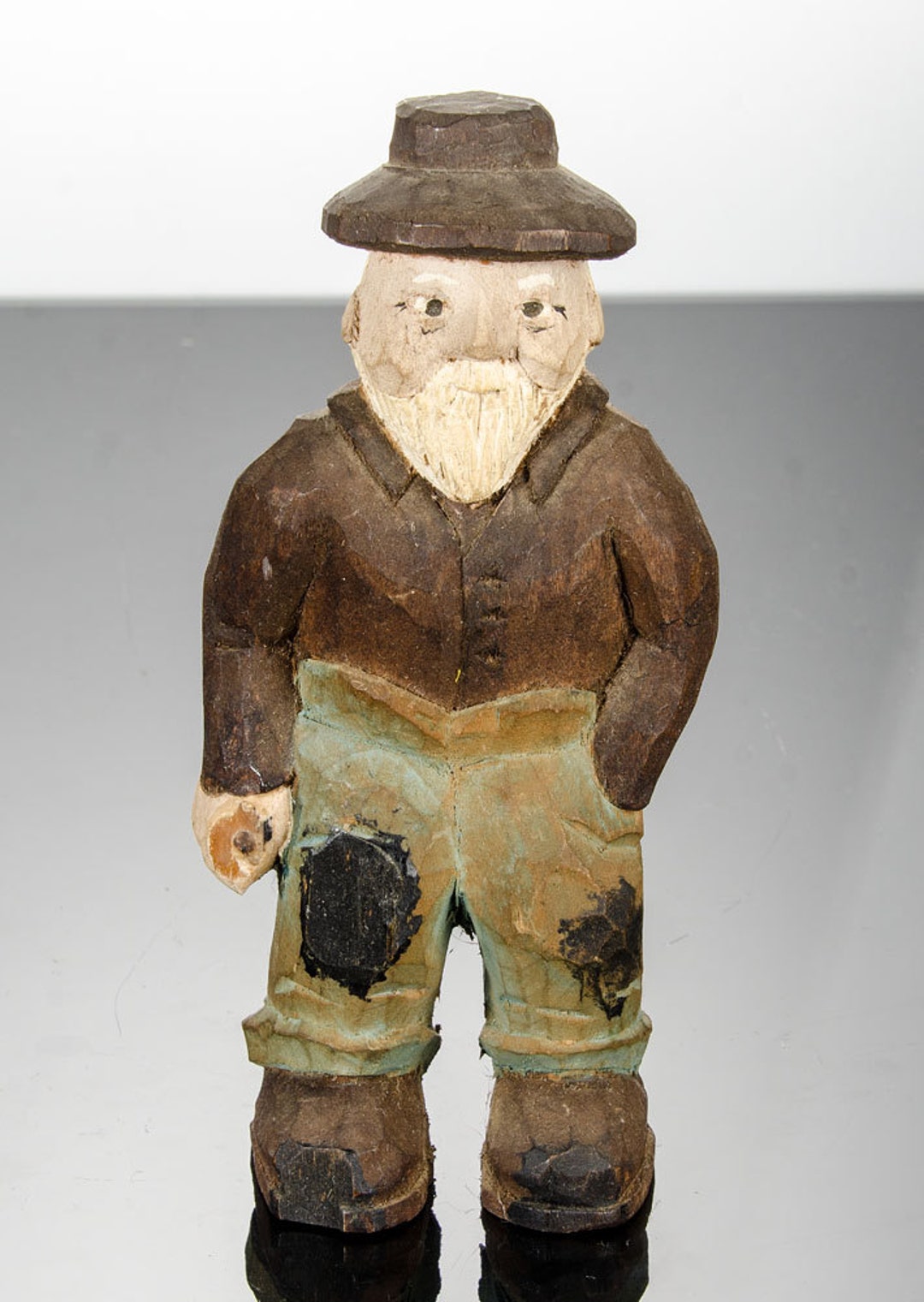 Folk Art Carved Wood Standing Man Figure 6" - Etsy