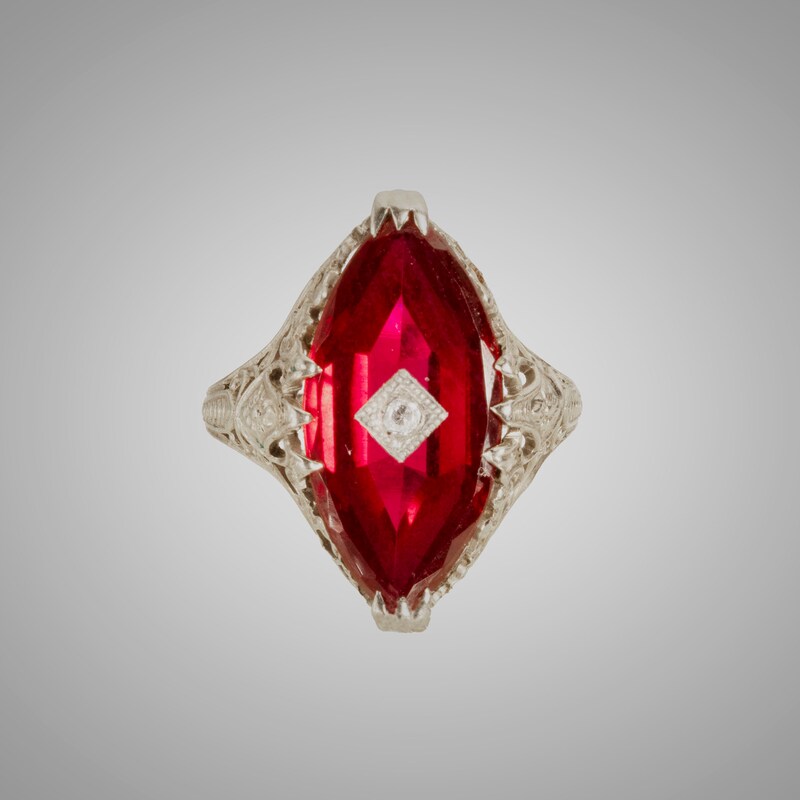 Ruby Filigree Ring - Etsy