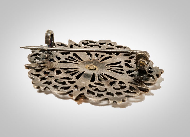 Lacey Silver and Gold Heraldic Brooch W/coronet & Hound - Etsy