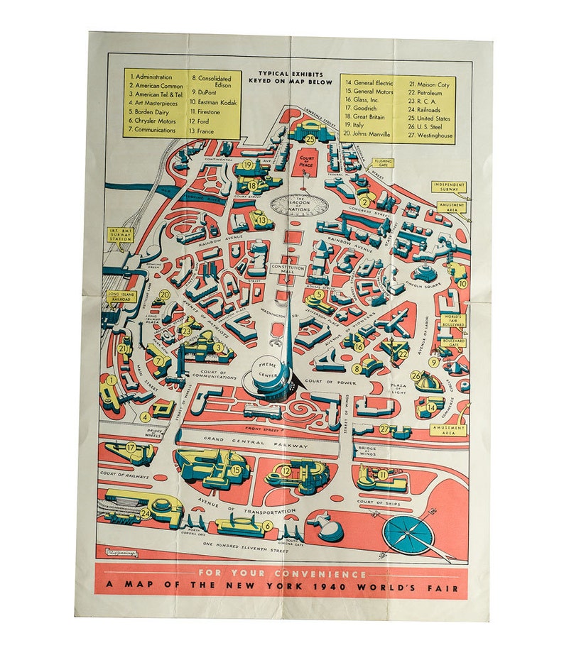 1939 World Fair Things to See and Map - Etsy