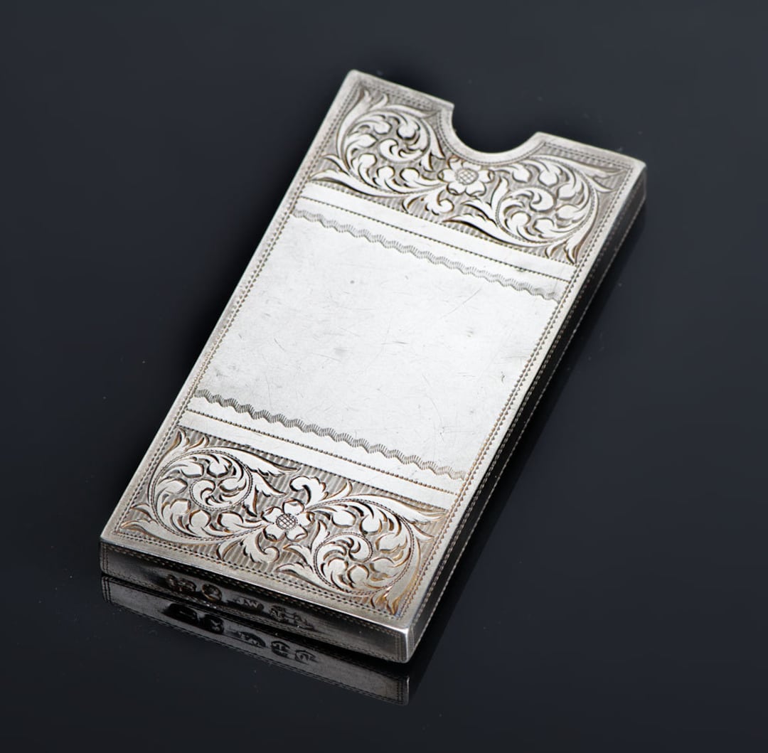 Antique Sterling Engraved Card Case Birmingham 1842 - Etsy