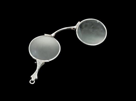 Art Deco sterling folding lorgnette eyeglasses - Gem