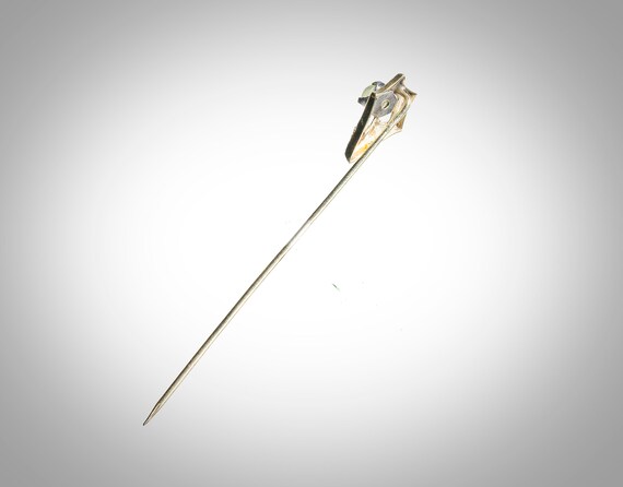 Art Deco 14k cat eye chrysoberyl sphere stick pin - Gem
