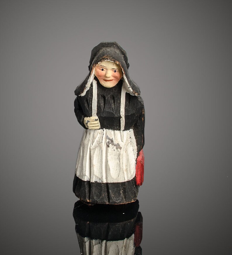 Hand Carved Wood Figurine Amish Woman by Jail House Carver - Etsy