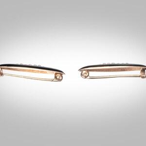 10k Victorian Black Enamel & Pearls Bar Pins - Etsy