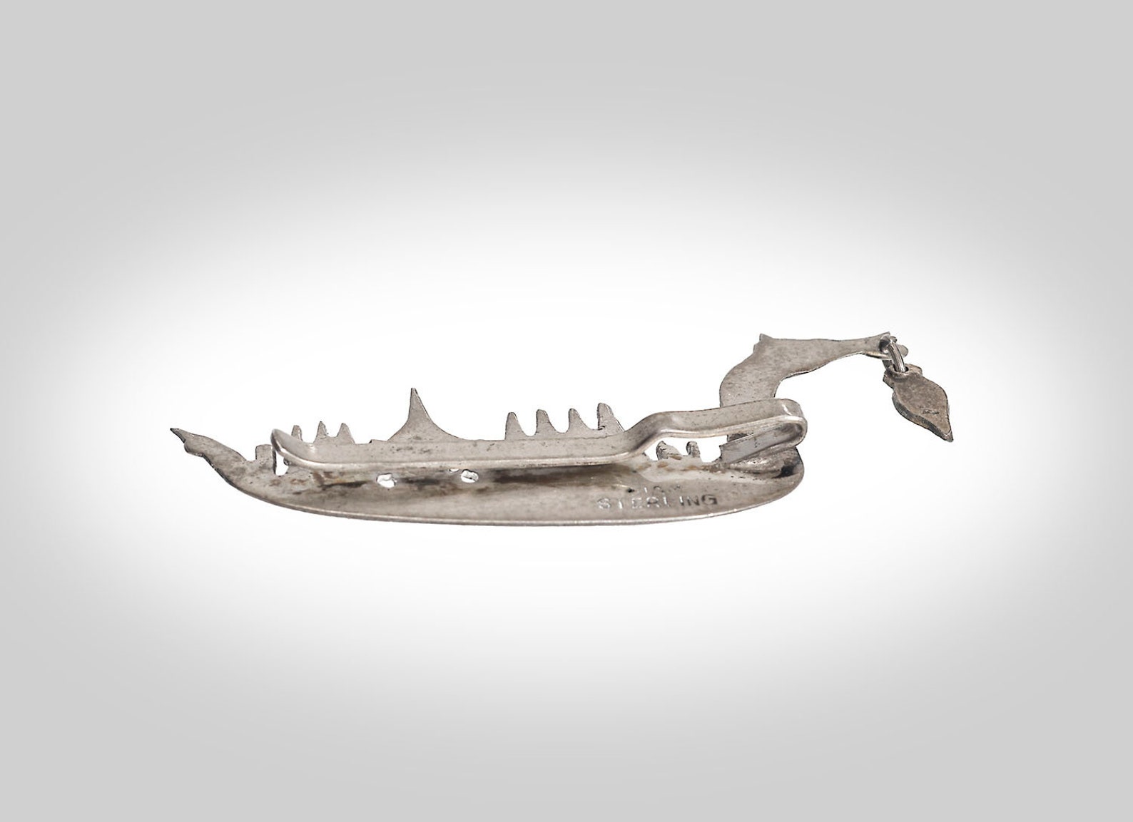 Siam niello silver dragon boat tie clip | Etsy