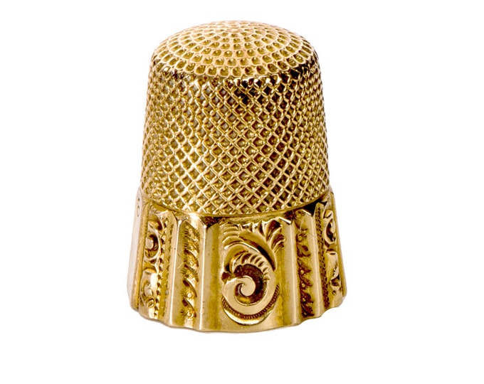 14k Yellow Gold Ketcham Mcdougall M K D Fancy Paneled Thimble - Etsy