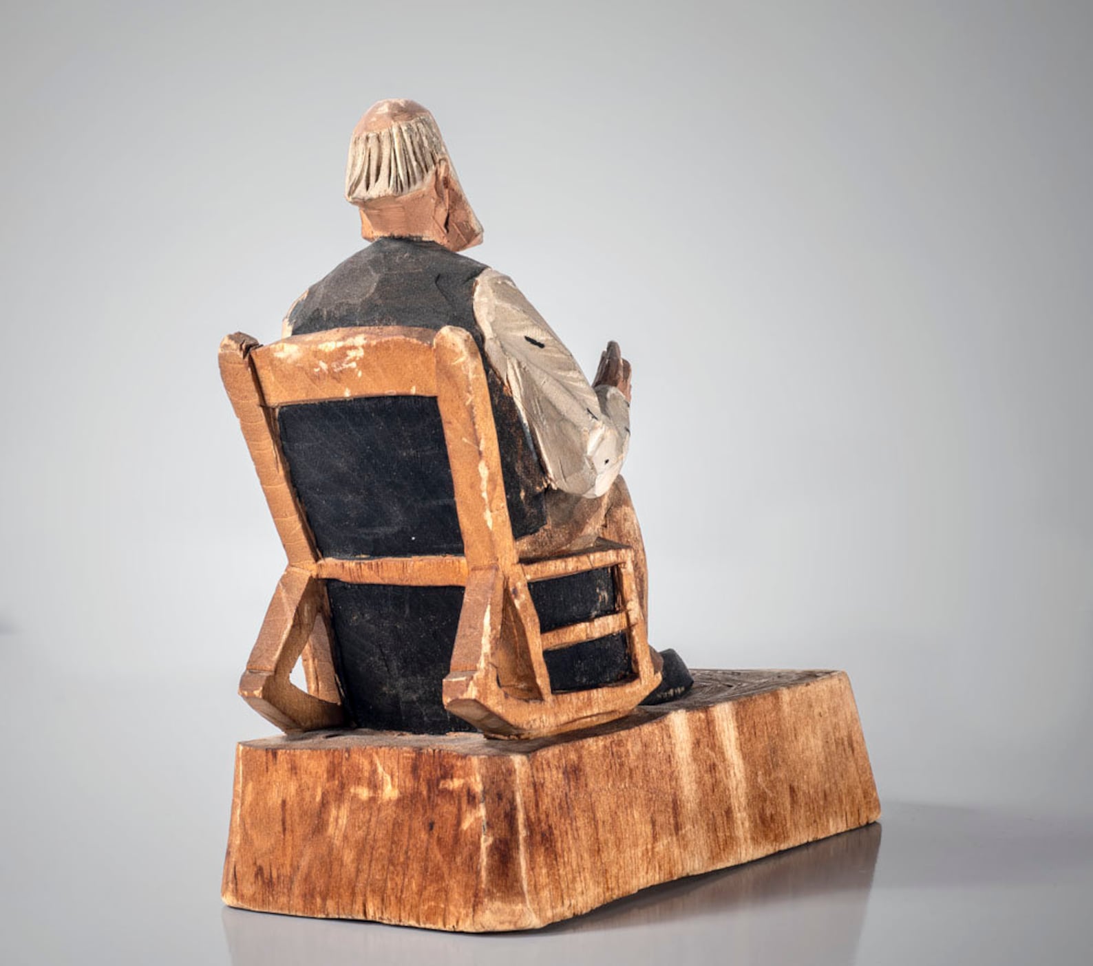 Canadian Carved & Painted Wood Sculpture Man in Rocker Trygg - Etsy