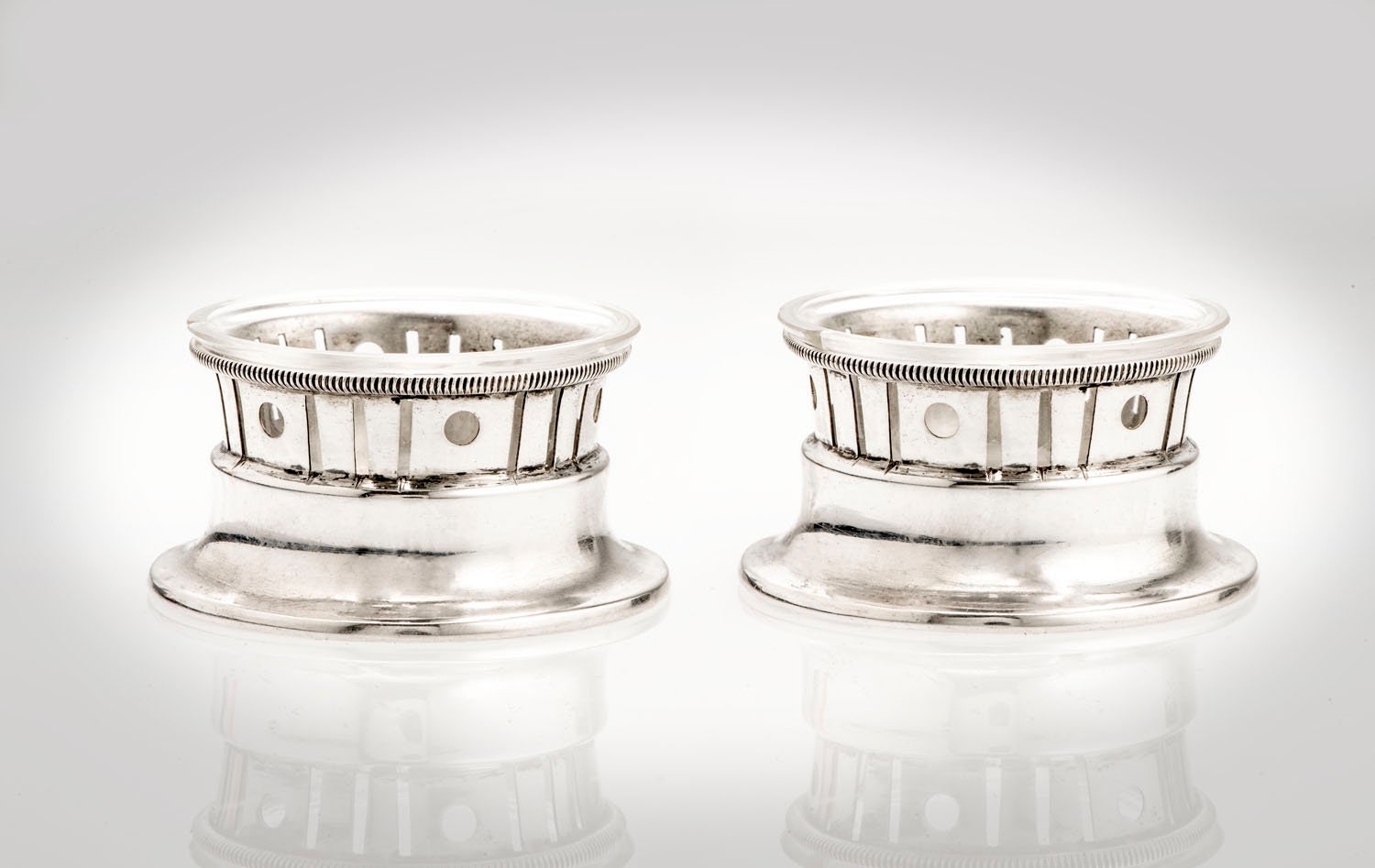 Vienna silver & glass Secessionist design salt cellars | Etsy