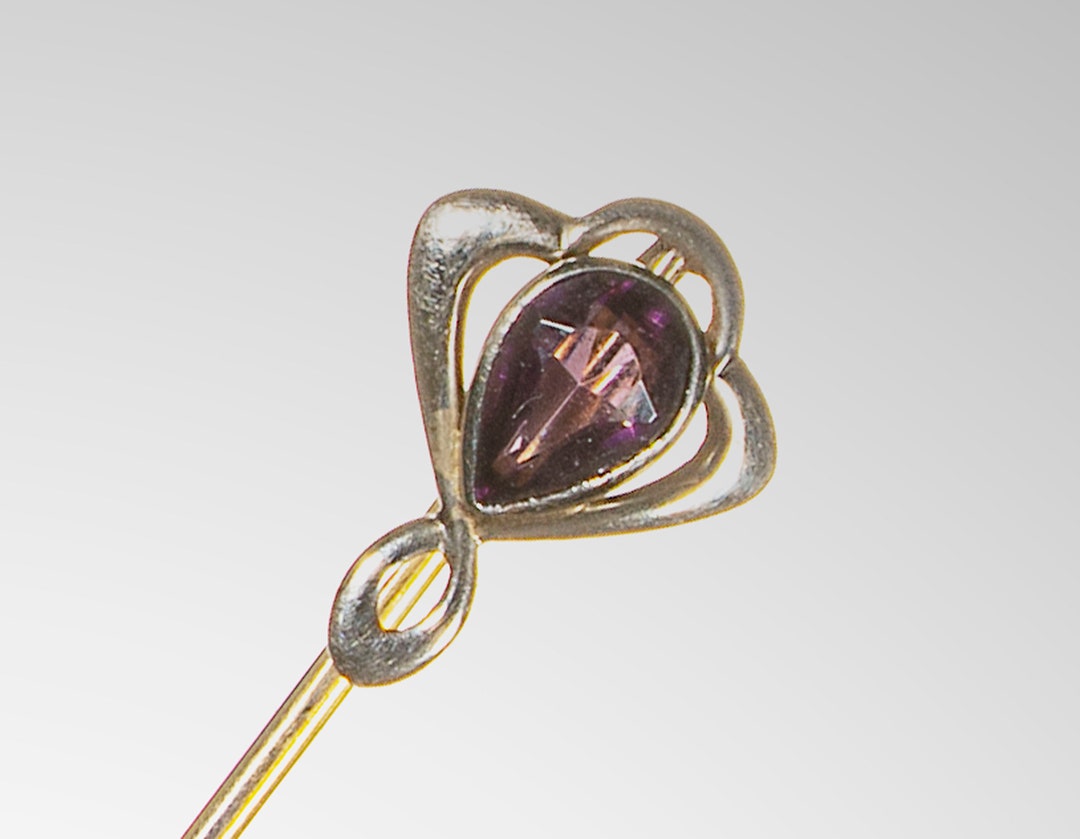 Victorian 14k Amethyst Stick Pin - Etsy