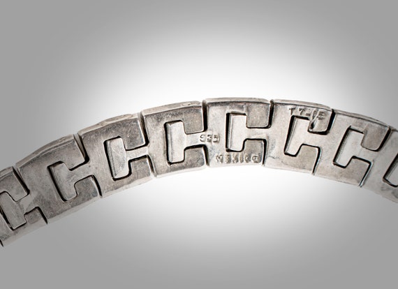 Mexican 935 silver heavy linked necklace - Gem