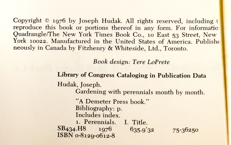 1976 Gardening With Perennials Month by Month by Joseph Hudak - Etsy