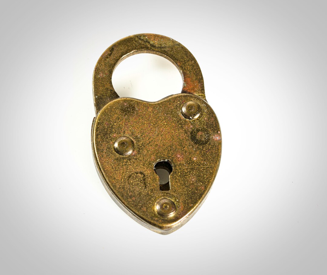 Miniature Brass Heart Shaped Padlock No Key - Etsy