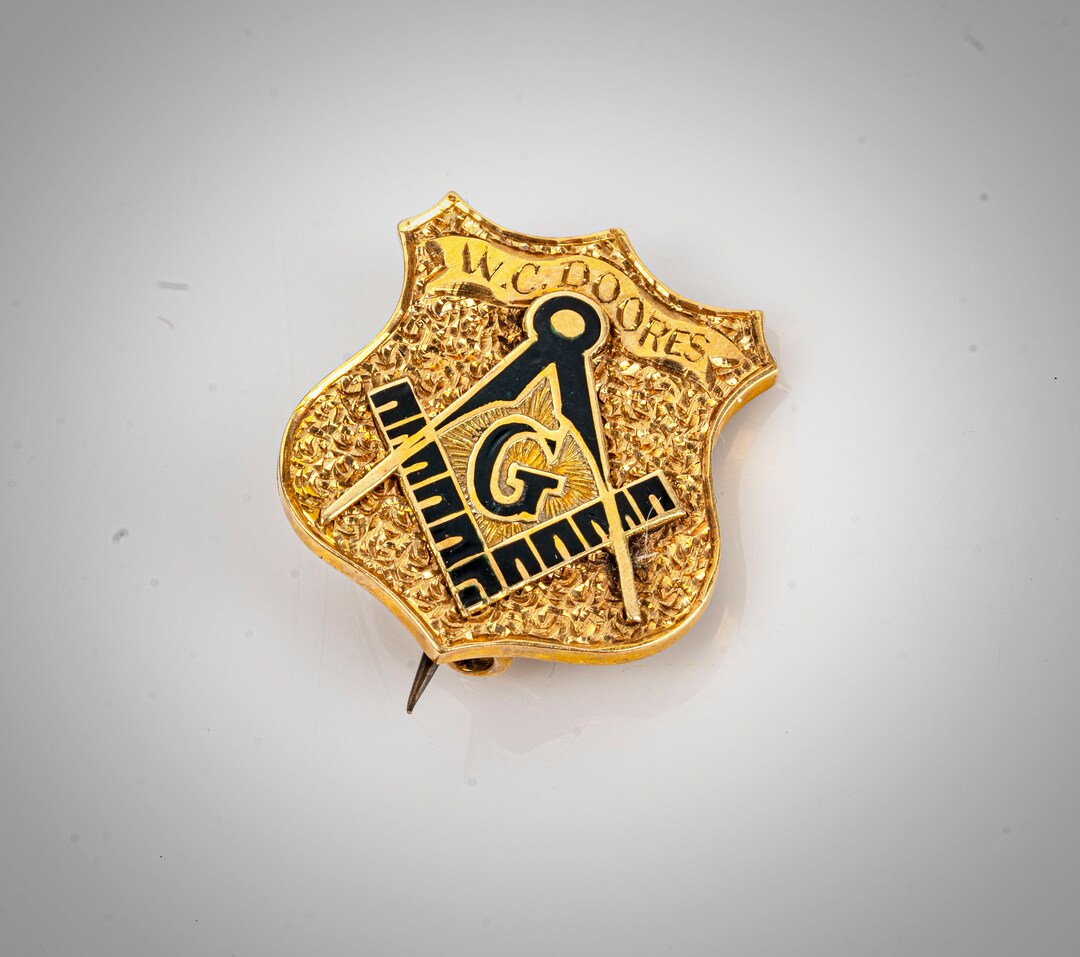 14k Enamel Federal Shield Masonic Brooch W C Doores - Etsy