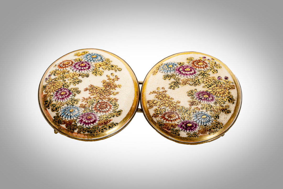 Finely Painted Japanese Satsuma Buckle Circa 1890 Meiji Period - Etsy