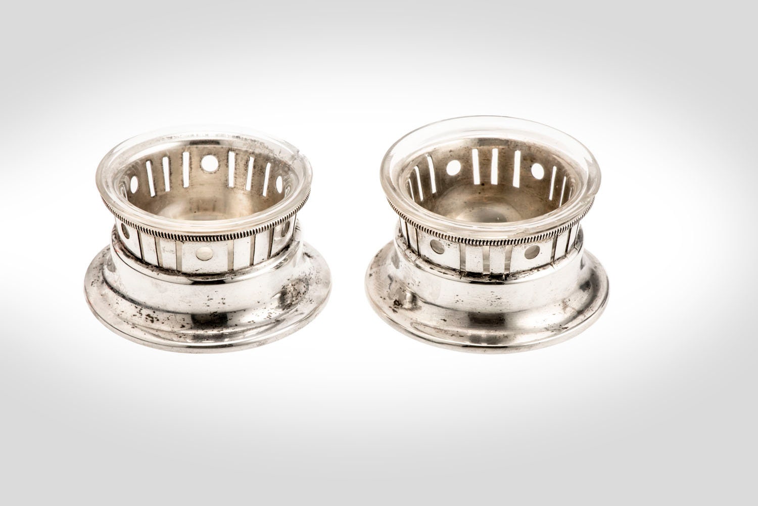 Vienna silver & glass Secessionist design salt cellars | Etsy