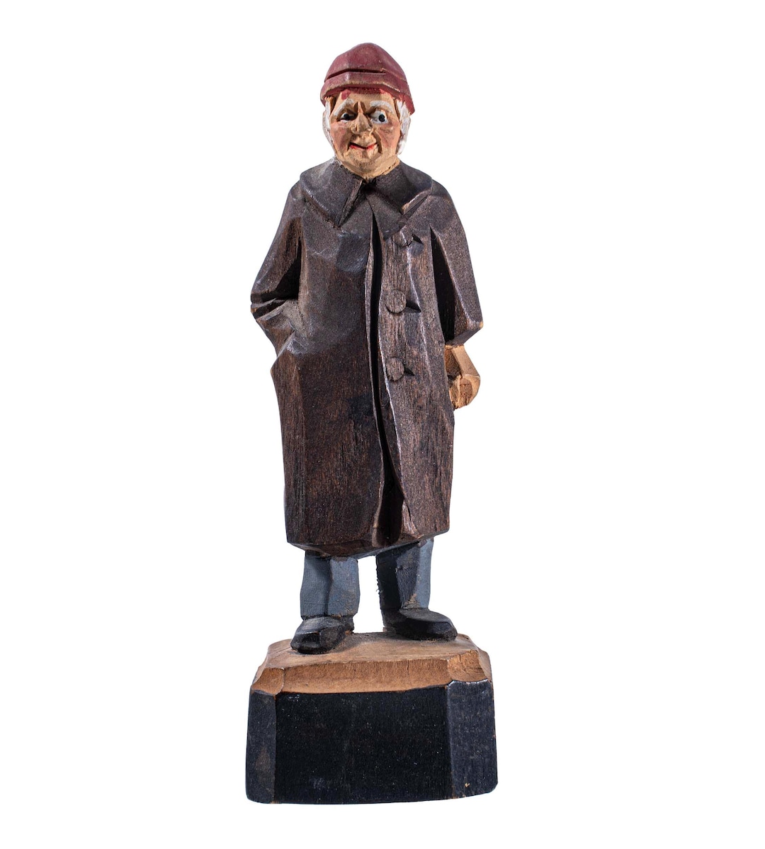 Folk Art Carved Wood Standing Man Figure 4 1/2" Eleve - Etsy