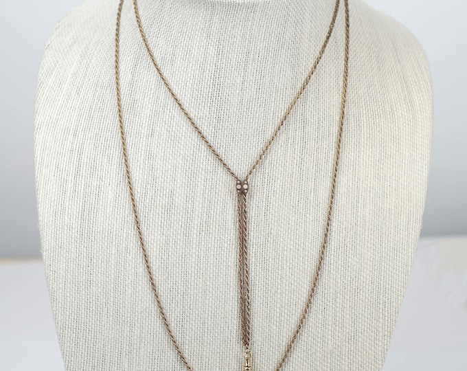Victorian 10k Slide & Chain With Opals and Pearls - Etsy