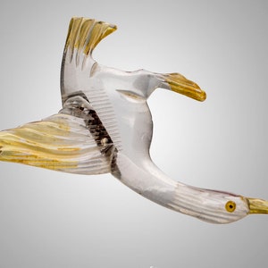 Front & Back Carved Lucite Goose Brooch W/yellow Highlights - Etsy
