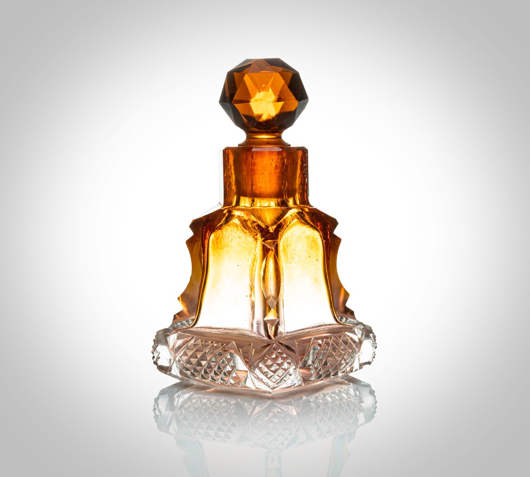 Bohemian Cut Glass Perfume Royal Citrine Color - Etsy