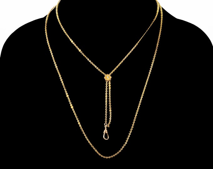 Victorian Gold Filled Slide Chain Necklace W/diamond 47 - Etsy