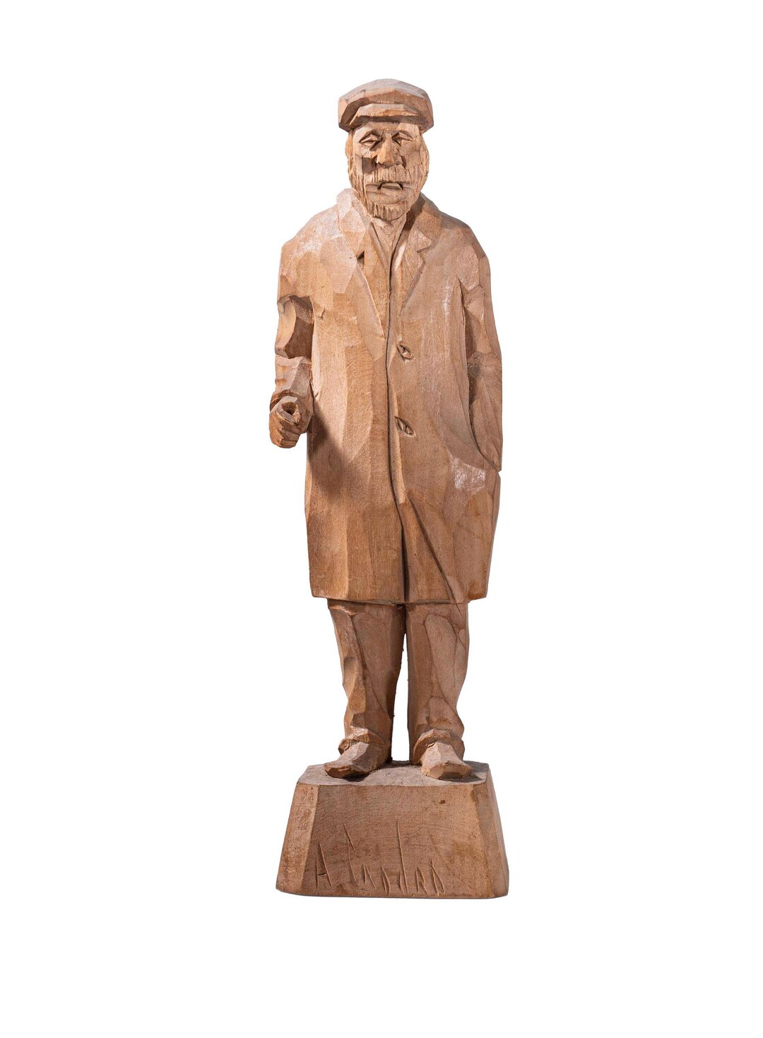 Folk Art Carved Wood Sea Captain Figure Signed "a Candra" Canada 7 1/2 ...