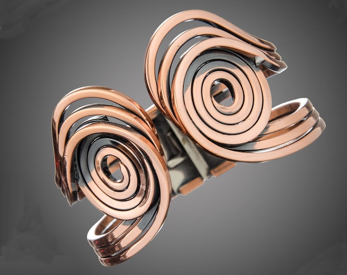 Rame Copper Spring Hinged Cuff Bracelet in Fabulous Condition - Etsy