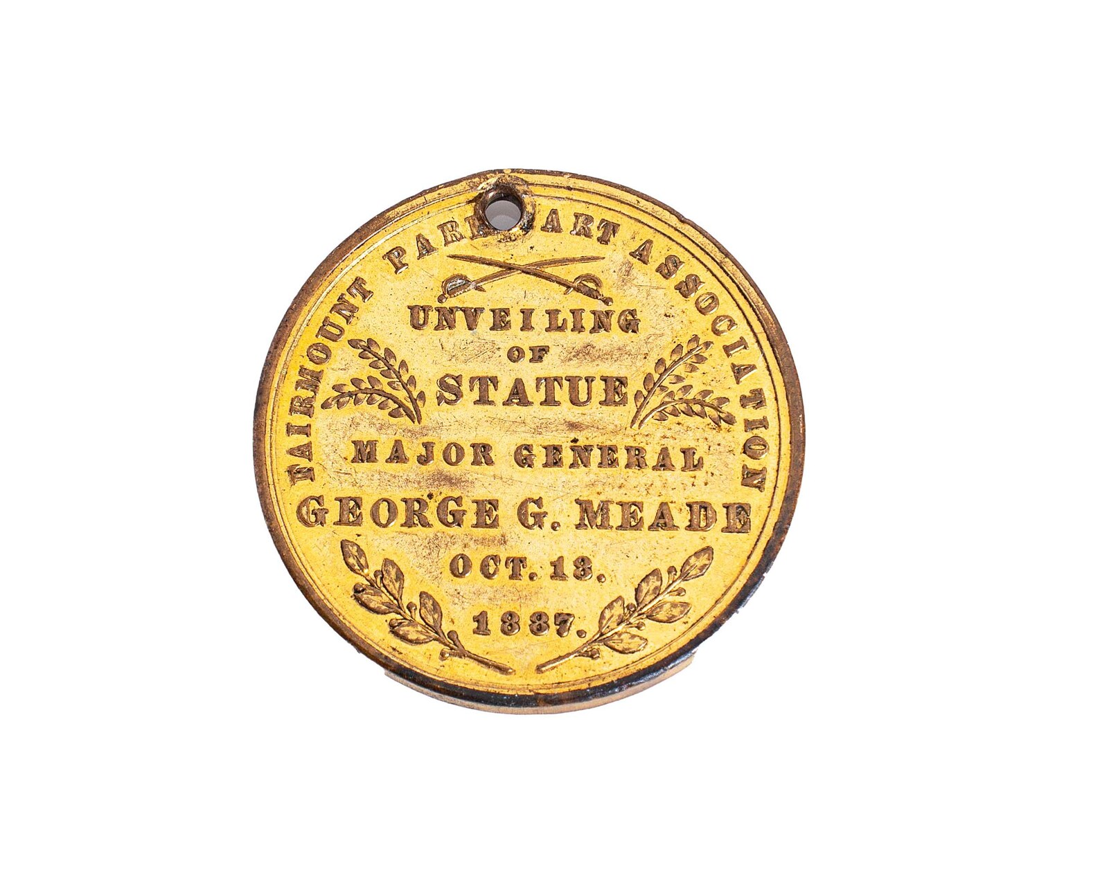 1887 Fairmont Park Art Association Medal Statue Unveiling Major General ...