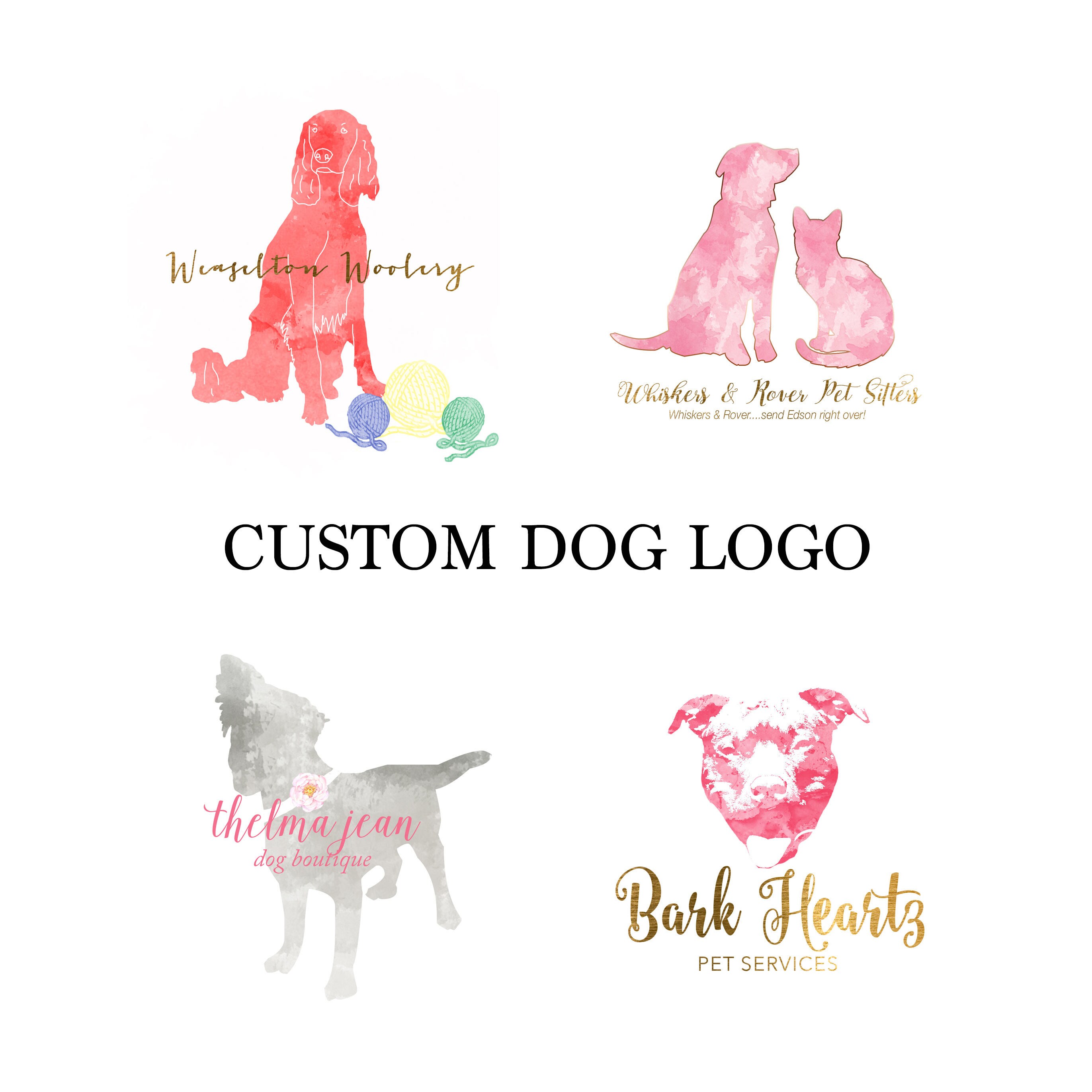 custom-pet-photography-logo-watermark-watercolor-dog-logo-etsy