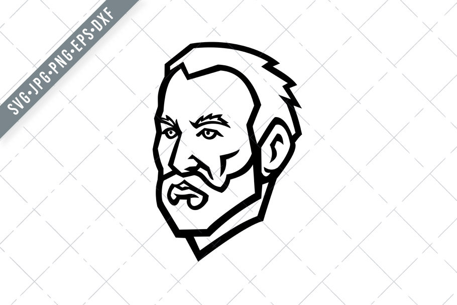 Head of Dutch Painter Vincent Van Gogh Black and White Svg-van | Etsy