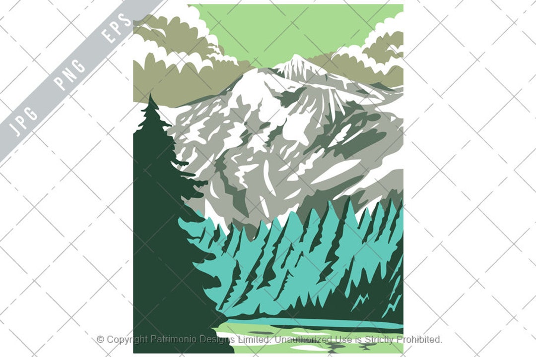 North Cascades National Park With Goode Mountain Washington State WPA ...