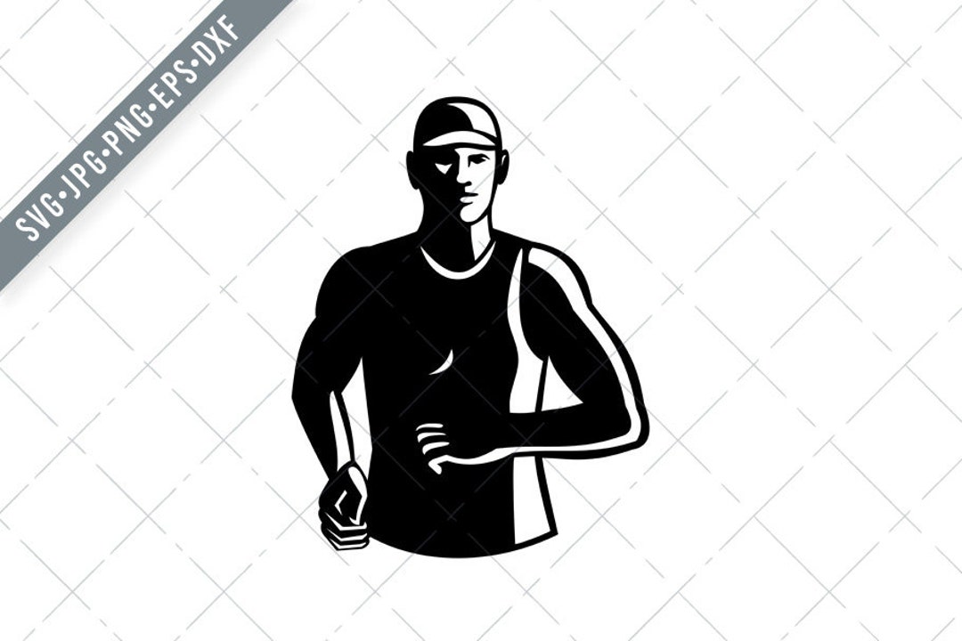 Marathon Runner Running Front Svg-marathon Runner Svg-marathon Runner ...